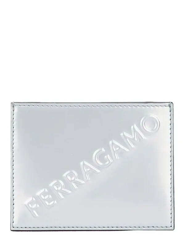 FERRAGAMO Embossed Leather Card Holder - Multicolor