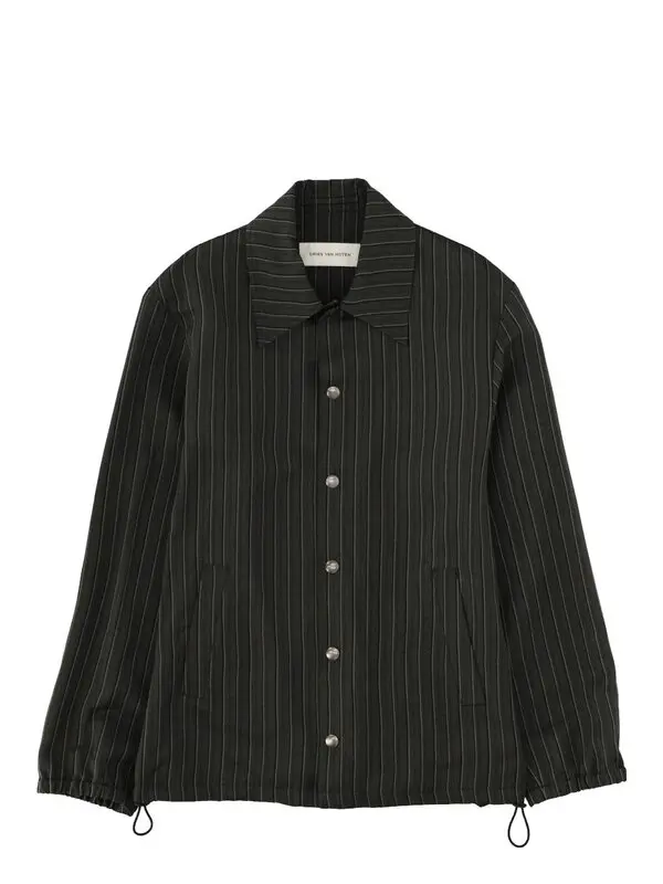 Dries Van Noten Pinstripe Viscose Jacket - Green