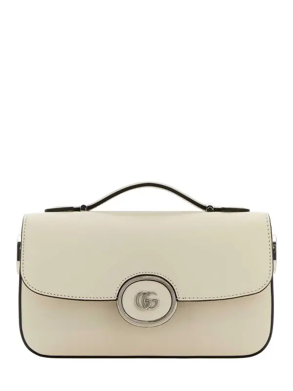 Gucci Ivory Leather Mini Petite Gg Handbag - White