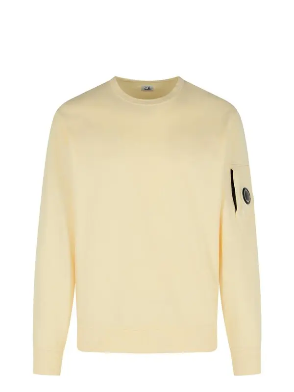 C.P. COMPANY Cotton Sweatshirt With Sleeve Pocket - Cream