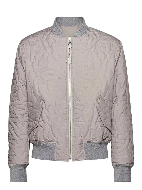 FERRAGAMO Salvatore Quilted Bomber Jacket - Gray