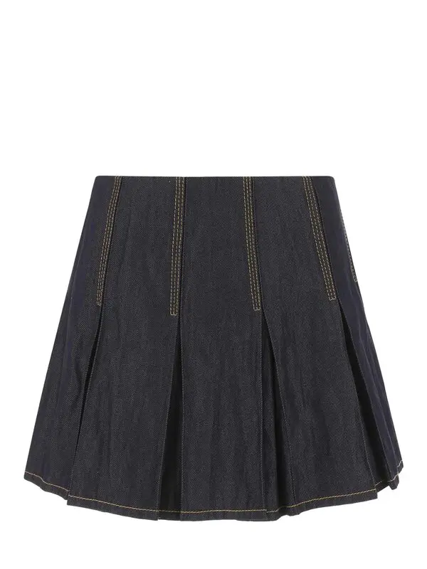 Bottega Veneta Dark Denim Mini Skirt - Blue