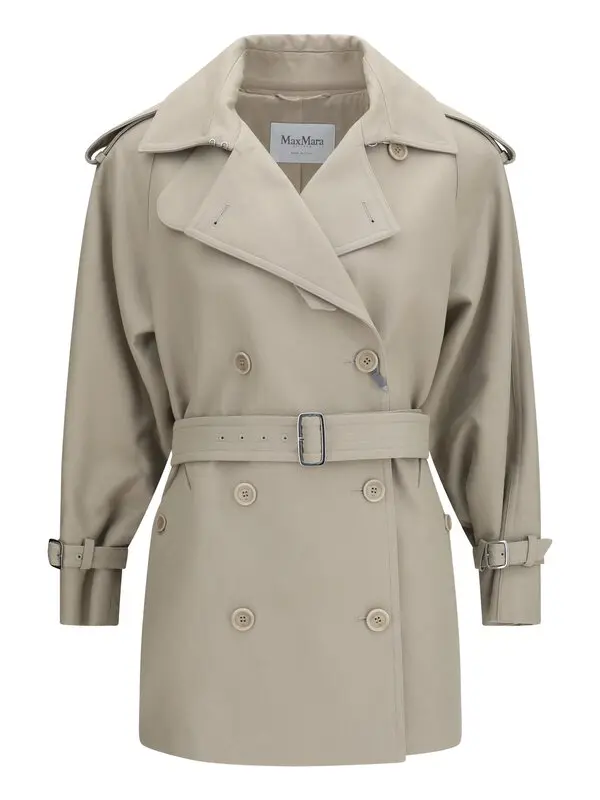 Max Mara Short Cotton Trench Coat - Cream