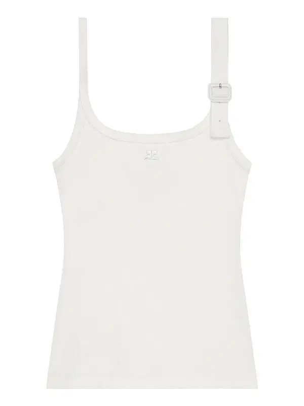 COURREGES 90's Tank Top With Buckle Detail - White