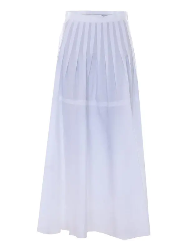 Max Mara Opera Long Skirt In Cotton Poplin - White