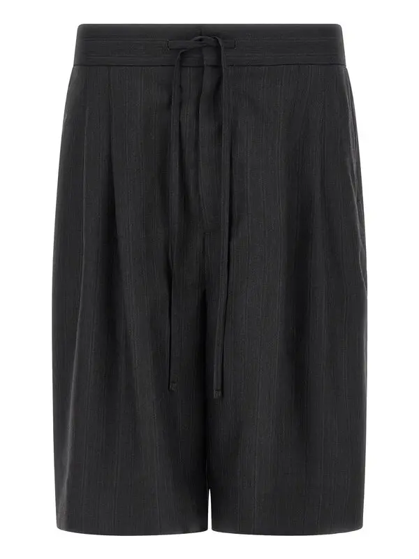 Fear Of God Pinstripe Wool Bermuda Shorts - Black