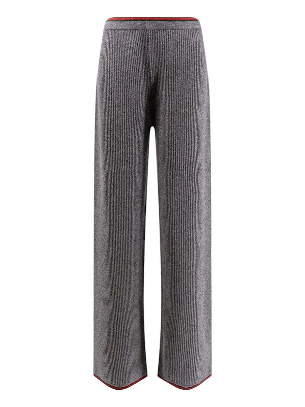 Gucci Ribbed Wool Blend Trousers - Multicolor