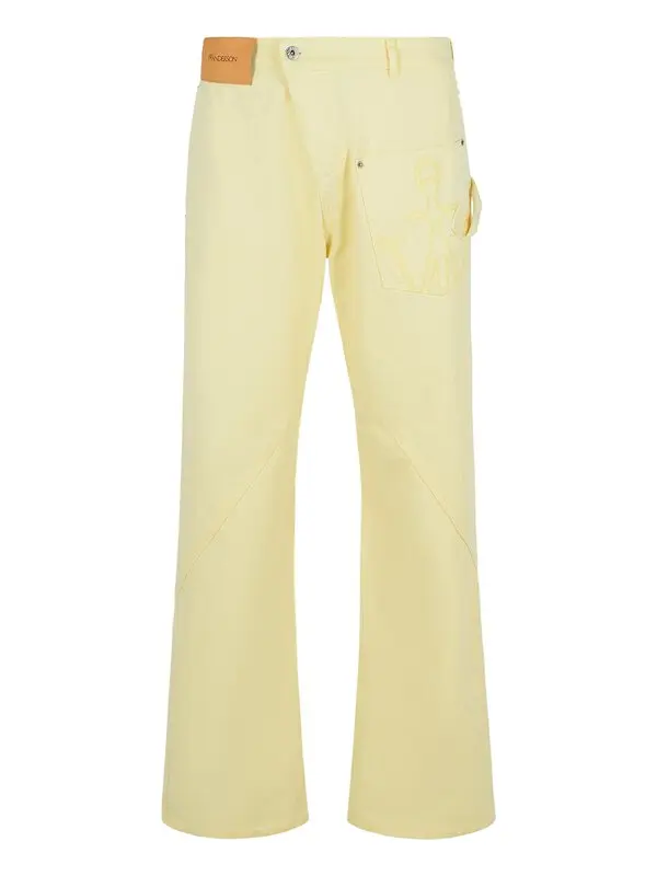JW Anderson Twisted Leg Cotton Pants - Yellow