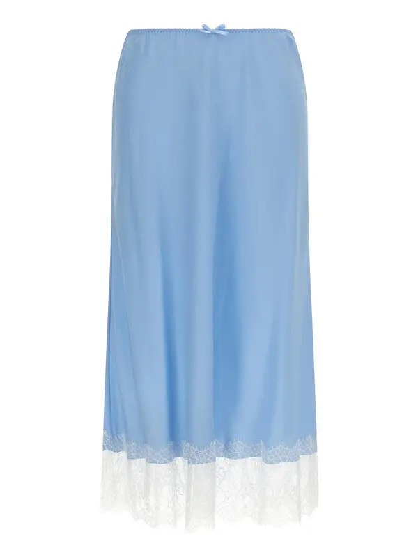 Moschino Midi Skirt With Lace Insert - Blue