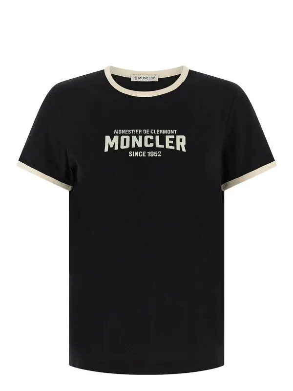 Moncler Flocked Logo T-shirt - Black