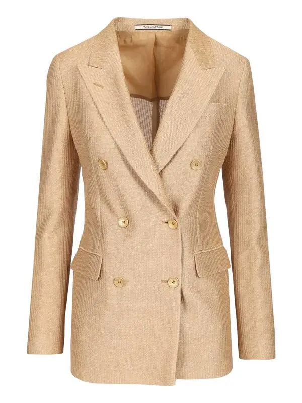 Tagliatore J-parigi Double-breasted Cotton Blazer - Cream