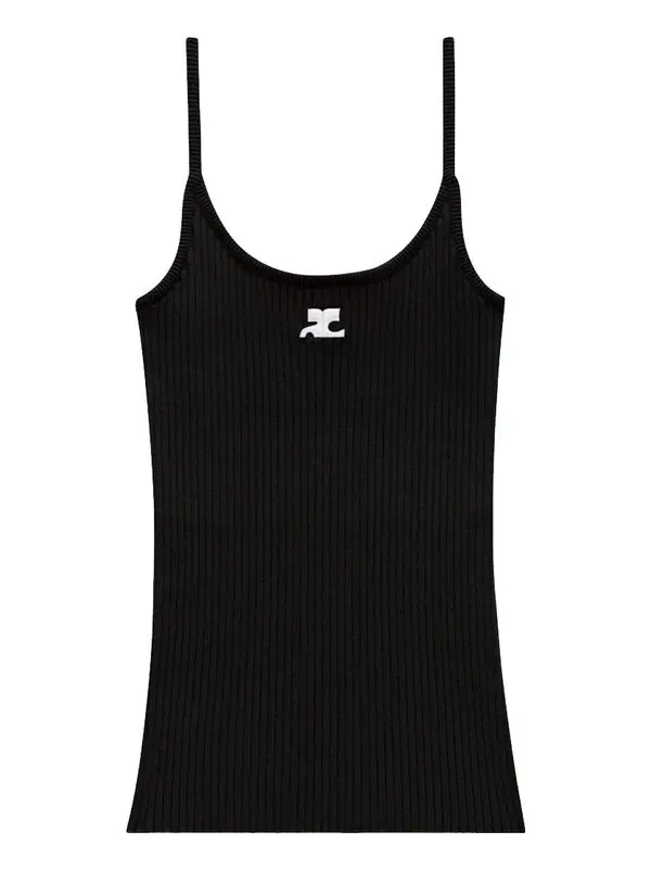 COURREGES Re-edition Knit Tank Top - Black