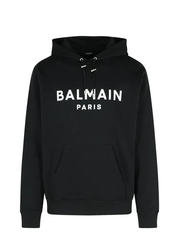 Balmain Cotton Logo Hoodie - Black