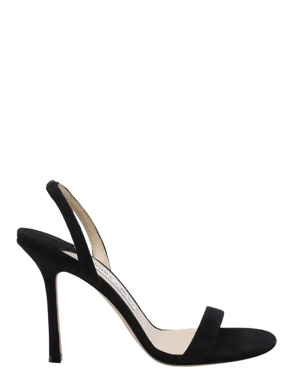 JIMMY CHOO Suede Stiletto Heel Sandals - Black
