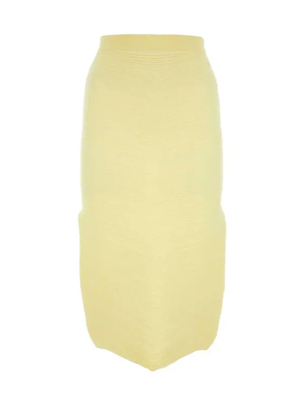 Bottega Veneta Stretch Cotton Blend Skirt - Yellow