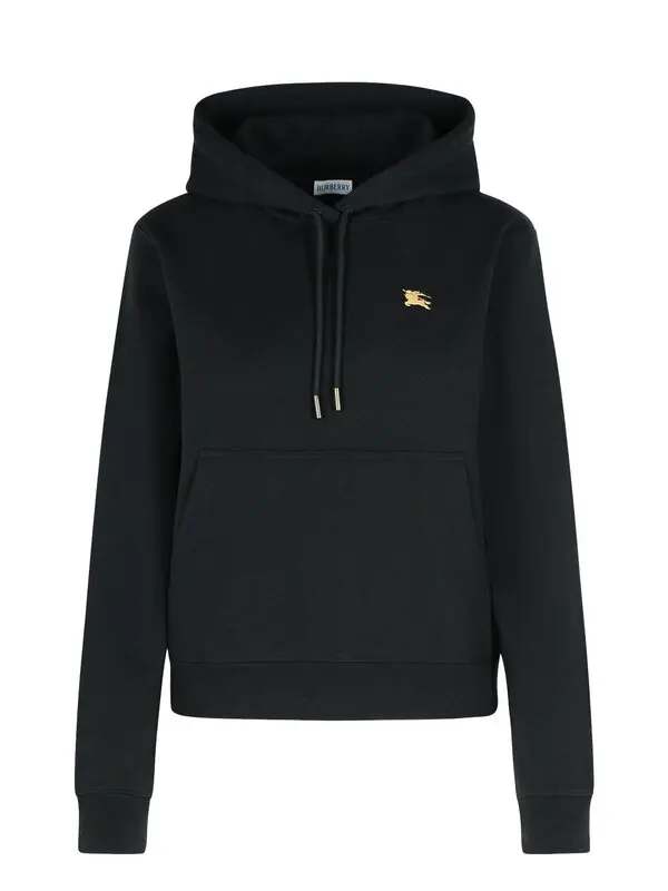 Burberry Harriet Cotton Sweatshirt With Contrast Logo Embroidery - Black