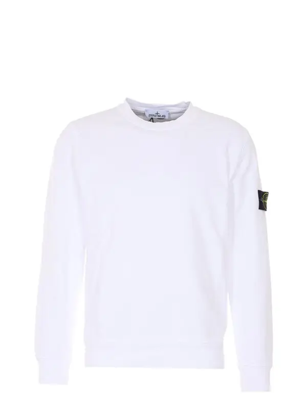 Stone Island Logo Patch Crewneck Sweatshirt - White
