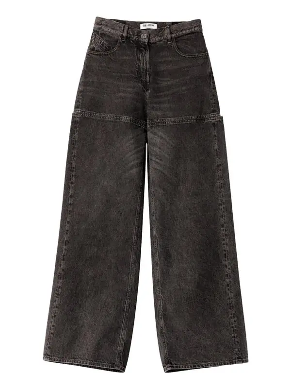 Attico Long Cotton Jeans - Black