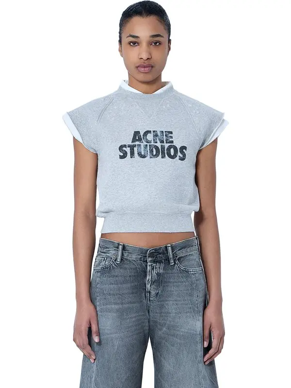 Acne Studios Sleeveless Logo Sweatshirt - Gray