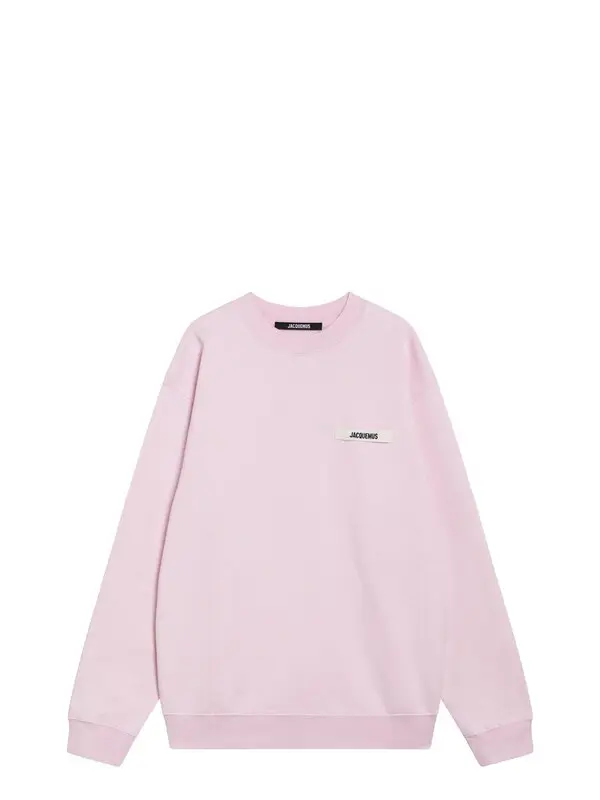 Jacquemus Crewneck Sweatshirt With Grosgrain Logo - Pink