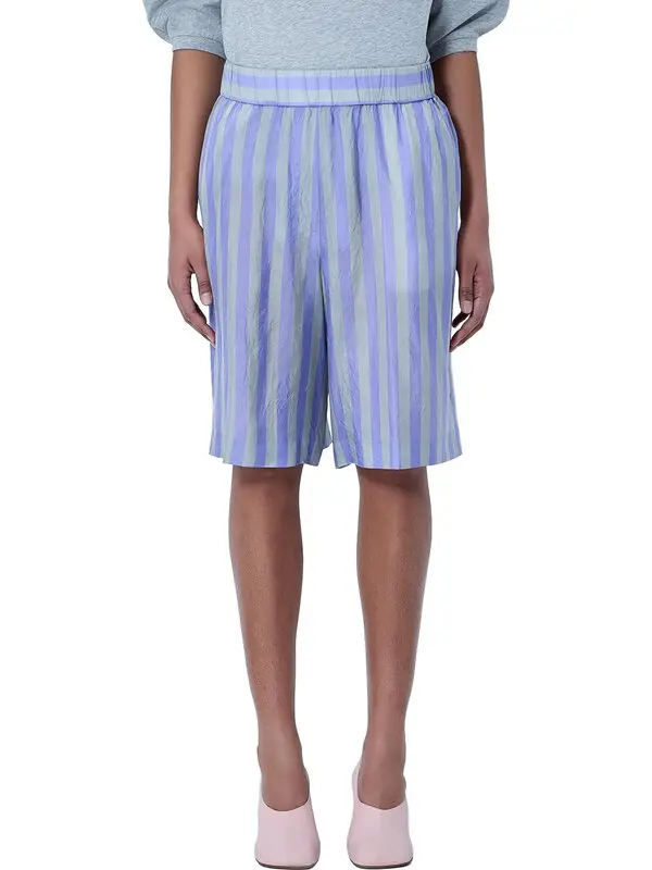 Dries Van Noten Striped Relaxed Fit Cupro Shorts - Multicolor