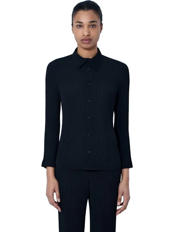 Issey Miyake Textured Button-down Shirt - Black