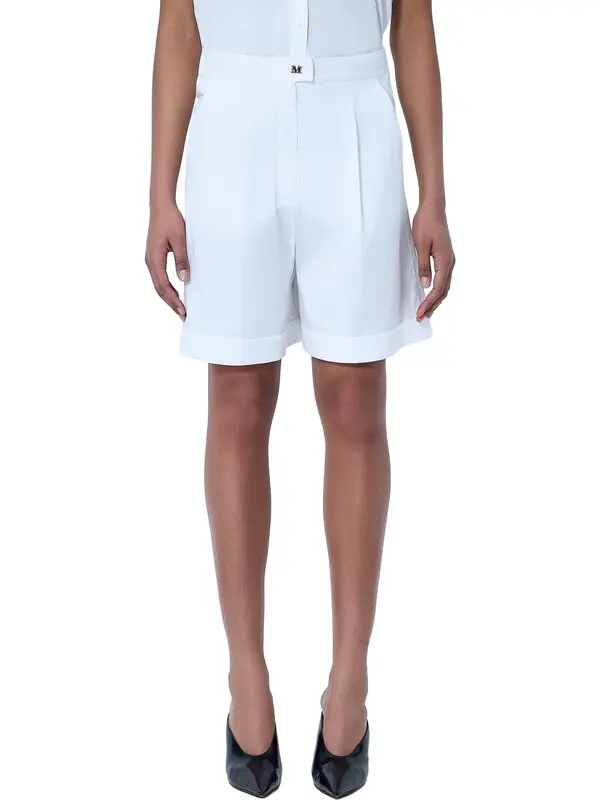 Max Mara High-waist Pleated Tailored Shorts - White