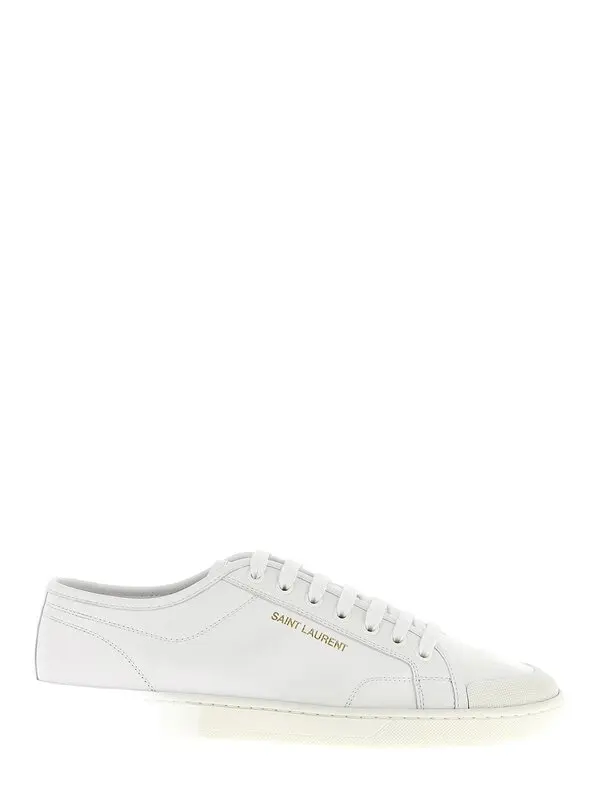 Saint Laurent Leather Sneakers - White