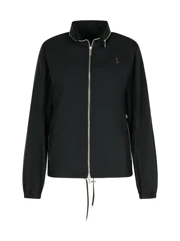 Burberry Cotton Blend Jacket With Raised Collar And Removable Hood - Black