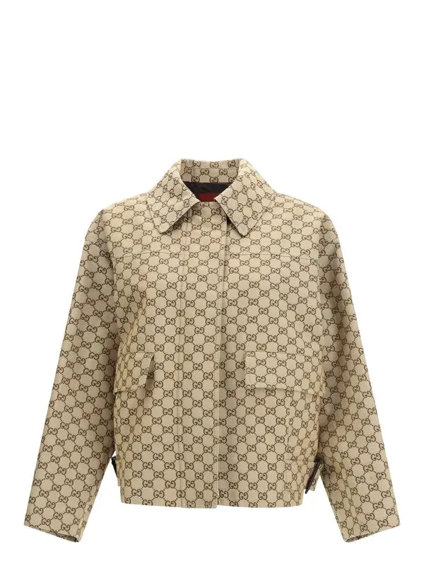 Gucci Gg Canvas Bomber Jacket - Cream