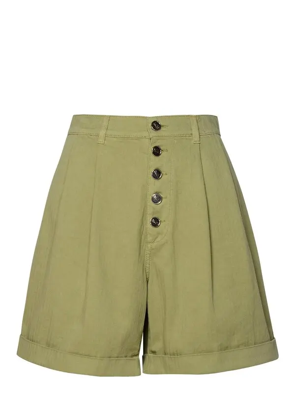 Etro Cotton Shorts With Chevron Pattern - Green