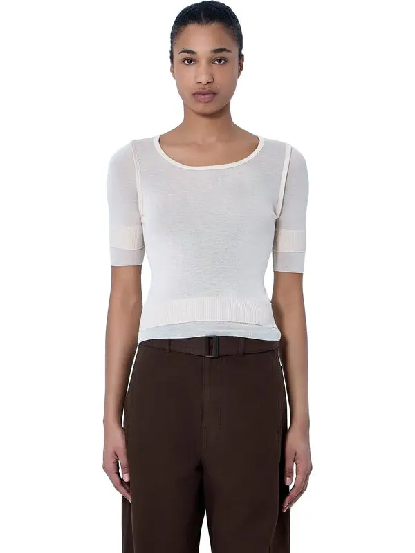 LEMAIRE Lemiare Sheer Knit Top - Cream