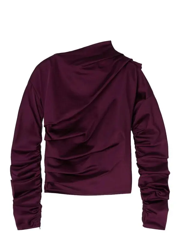 GANNI Draped High Neck Top - Multicolor
