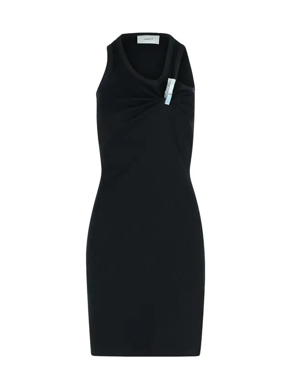 Coperni Clip Cotton Dress - Black