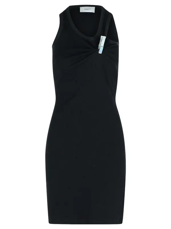 Coperni Clip Cotton Dress - Black