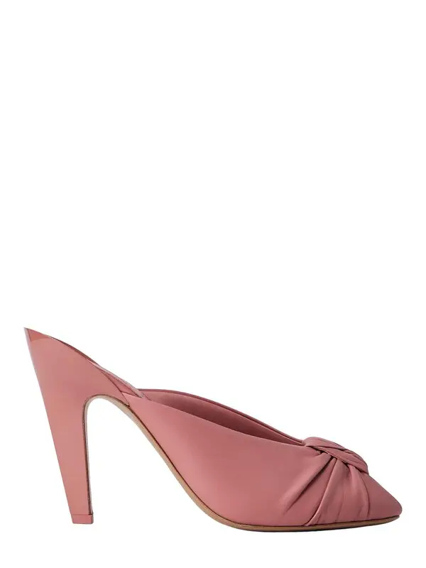 Chloé Suzie Knotted Pointed Toe High Heel Mules - Pink