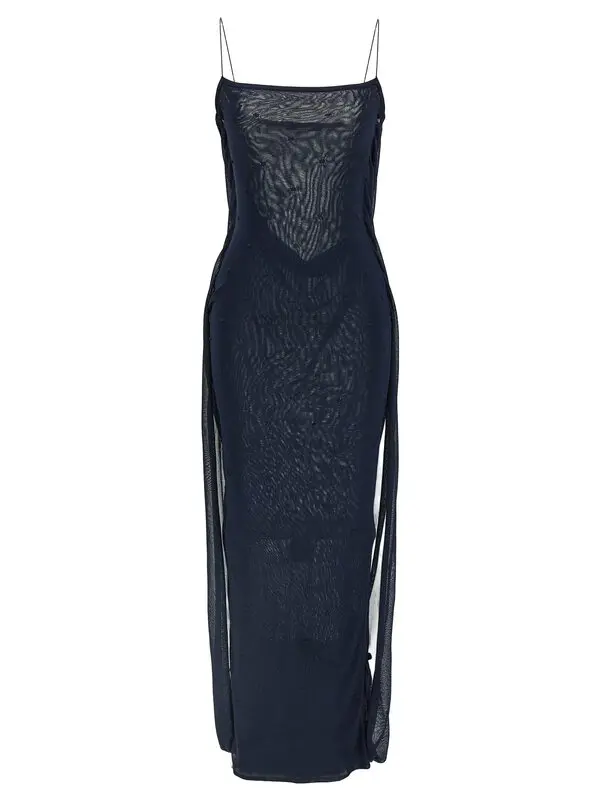 Jacquemus La Robe Maille Plumetis Maxi Dress - Blue