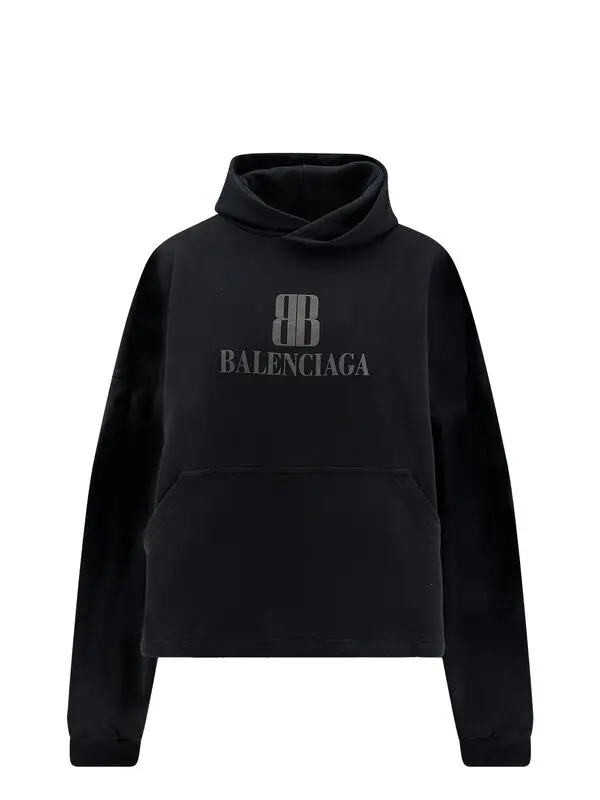 Balenciaga Cropped Cotton Hoodie - Multicolor