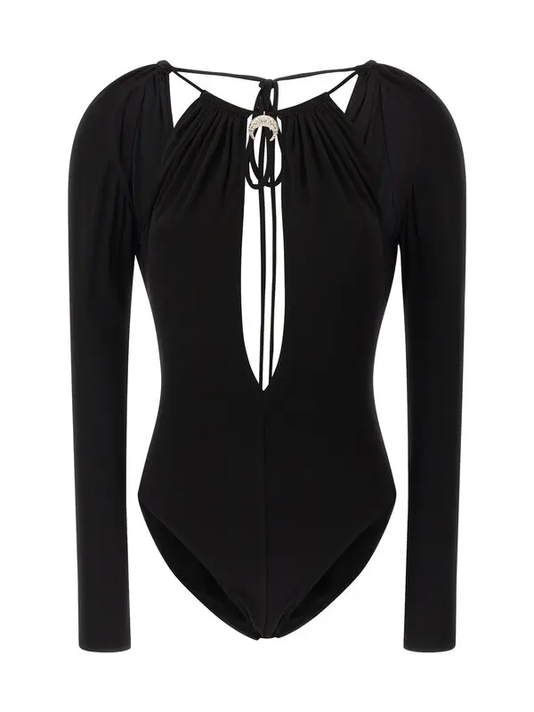MARINE SERRE Jewel Pendant Bodysuit - Black