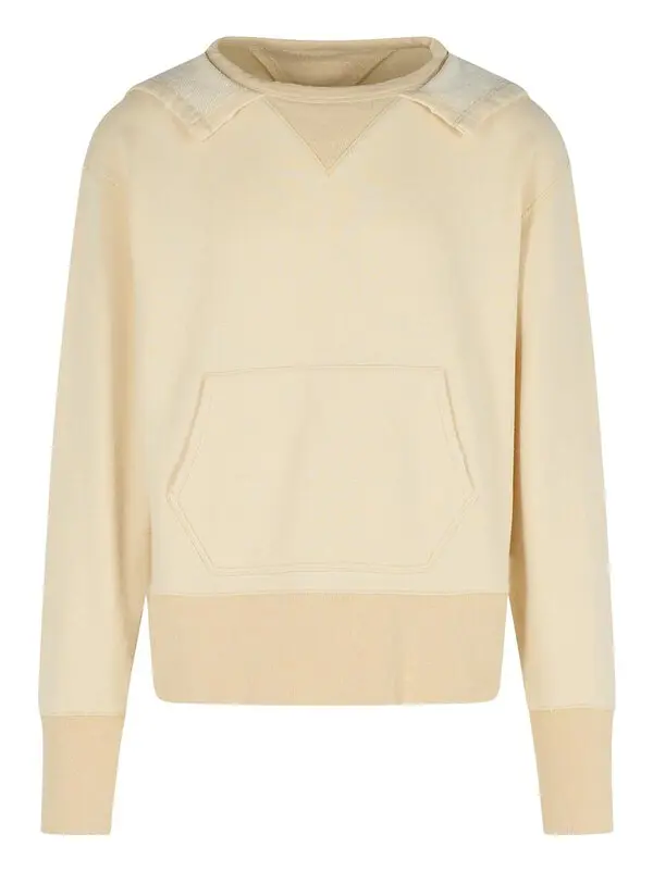MAISON MARGIELA Distressed Cotton Hoodie - Cream