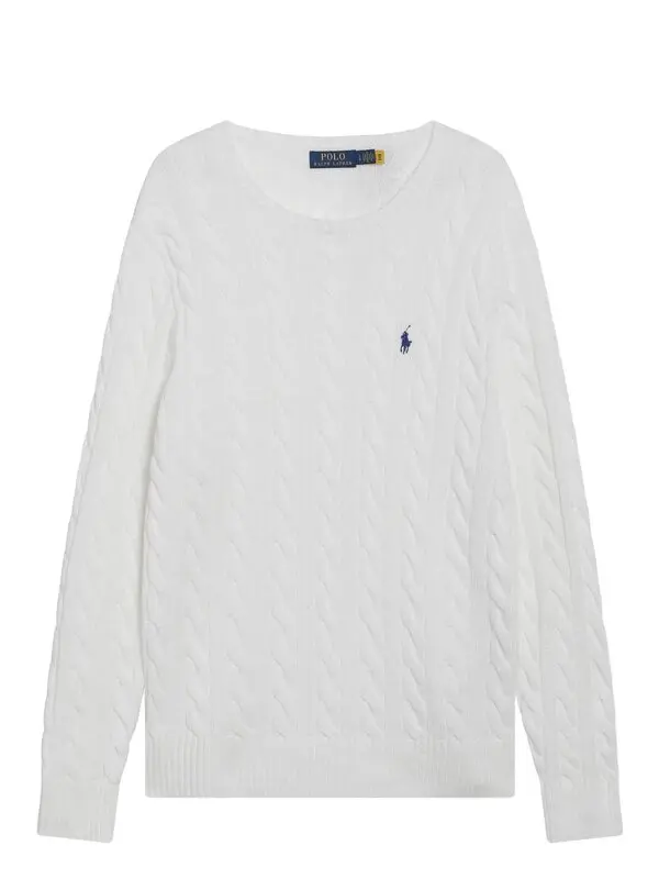 Polo Ralph Lauren Cable Knit Cotton Sweater - White