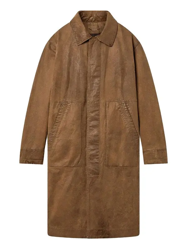 GOLDEN GOOSE Waxed Twill Trench Coat - Multicolor