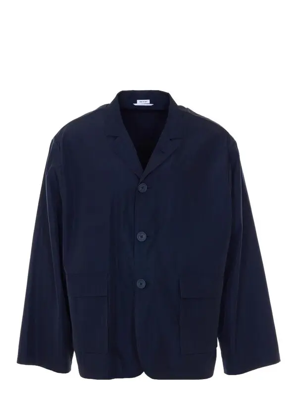 Thom Browne Packable Sportcoat With Logo Print - Blue