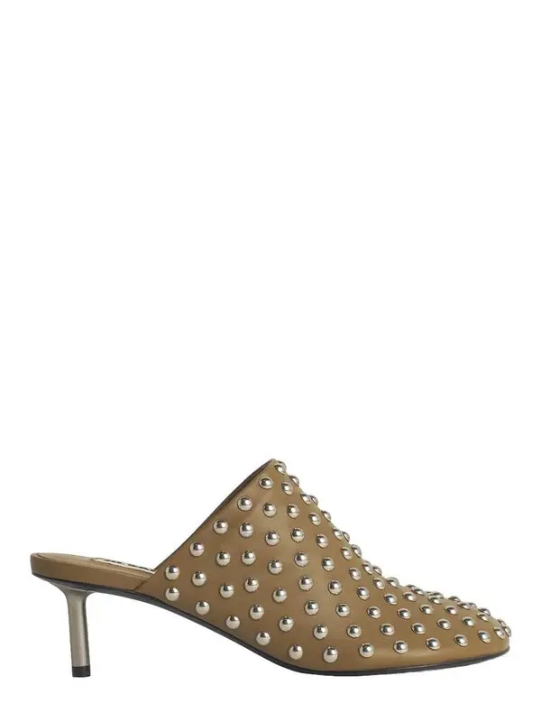 JIL SANDER Chimera Leather Mules With Decorative Studs - Green