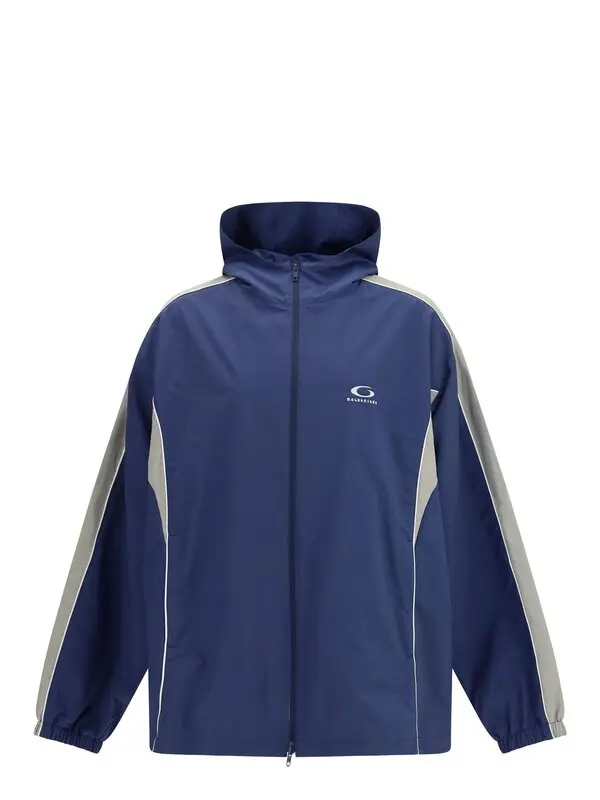 Balenciaga Technical Satin Track Jacket - Blue