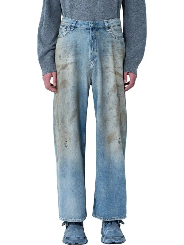 Acne Studios 2023 Baggy Distressed Denim Jeans - Blue