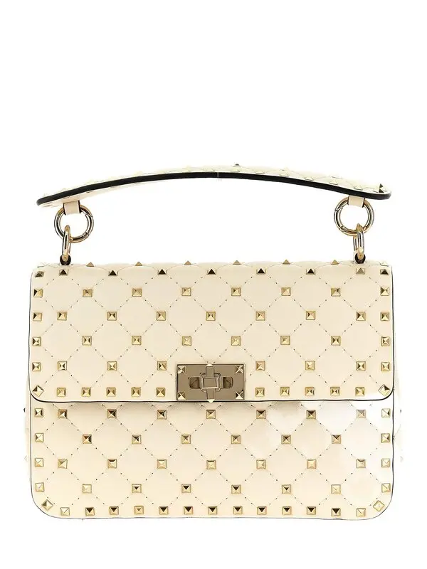 Valentino Garavani Rockstud Spike Shoulder Bag - White