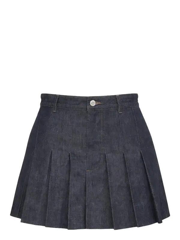 A.p.c. Mini Pleated Denim Skirt - Blue