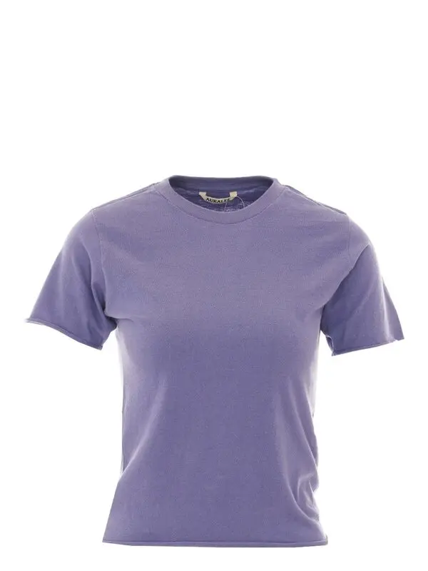 Auralee Brushed Organic Cotton Jersey Tee - Purple