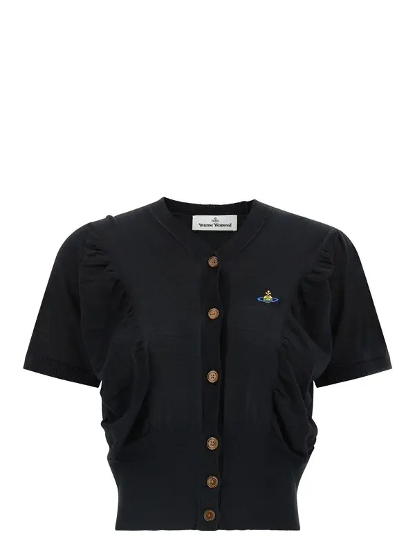 VIVIENNE WESTWOOD Pamela Wool And Silk Blend Cropped Sweater - Black